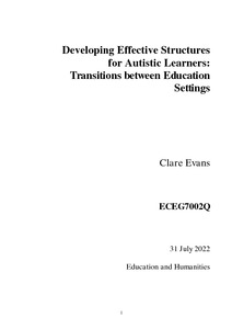 Developing Effective Structures for Autistic Learners: Transitions ...