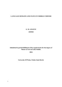 Language Domains and Status in Middle Cornish - Research Repository
